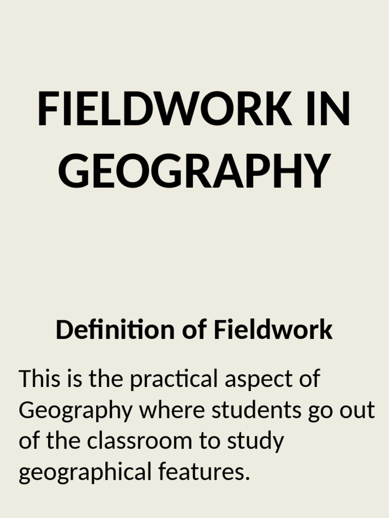 Field Work | PDF
