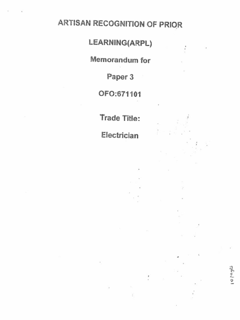 Electrical Trade Test Paper | PDF