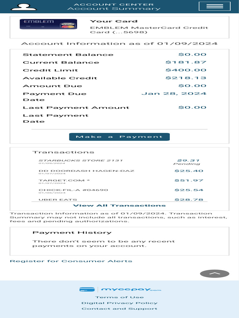 Account Information As of 01/09/2024 | PDF