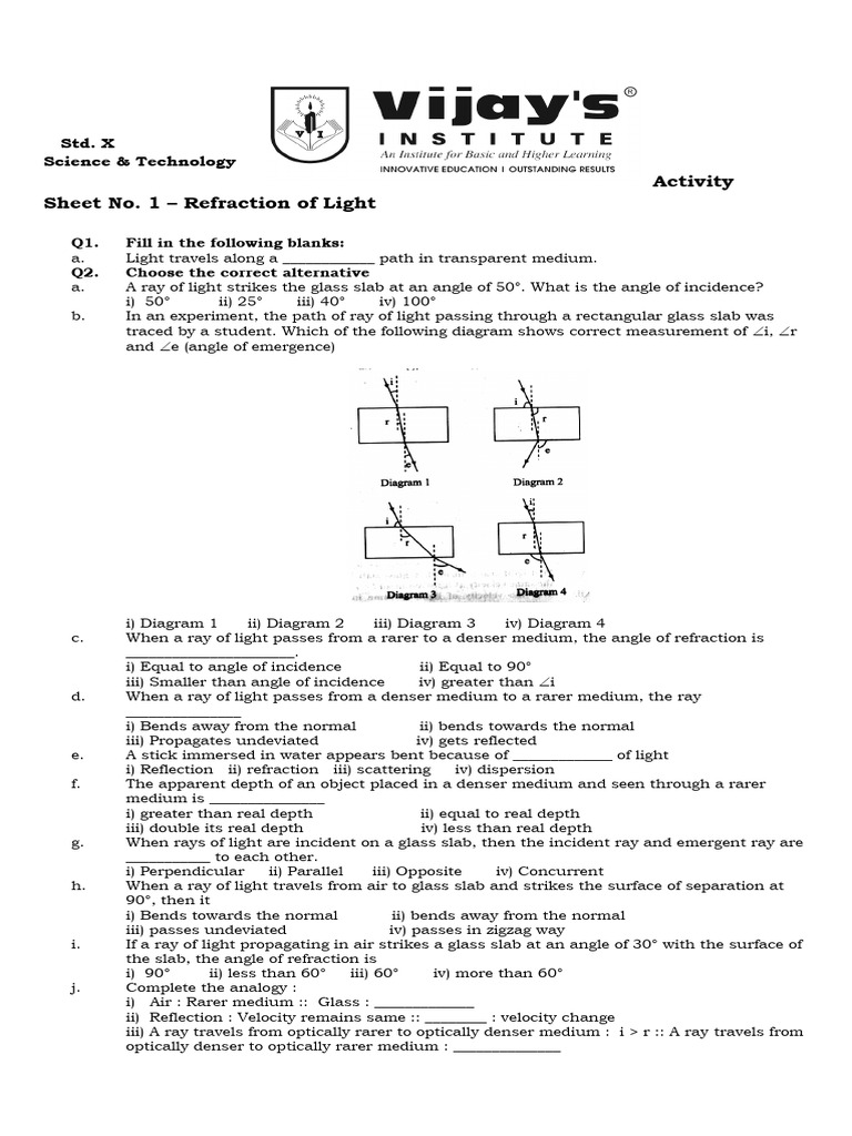25 Refraction of Light - 1 | PDF