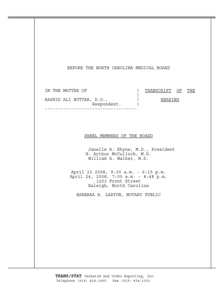 Buttar Hearing | PDF