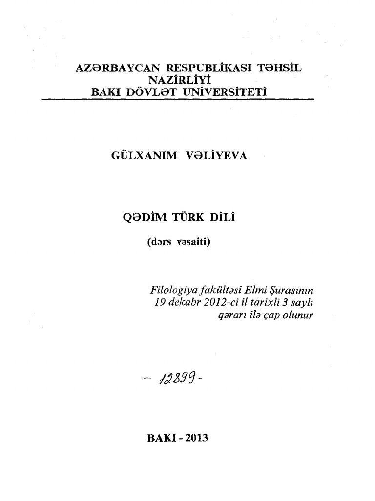 Qedim Turk Dili | PDF