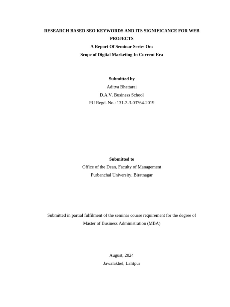 Priliminary Format For Purbanchal University 4th Sem | PDF