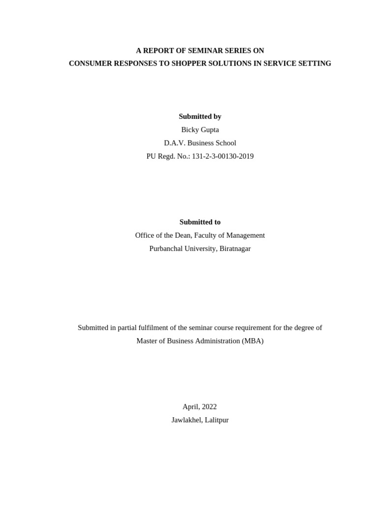 Priliminary Format For Purbanchal University 4th Sem | PDF