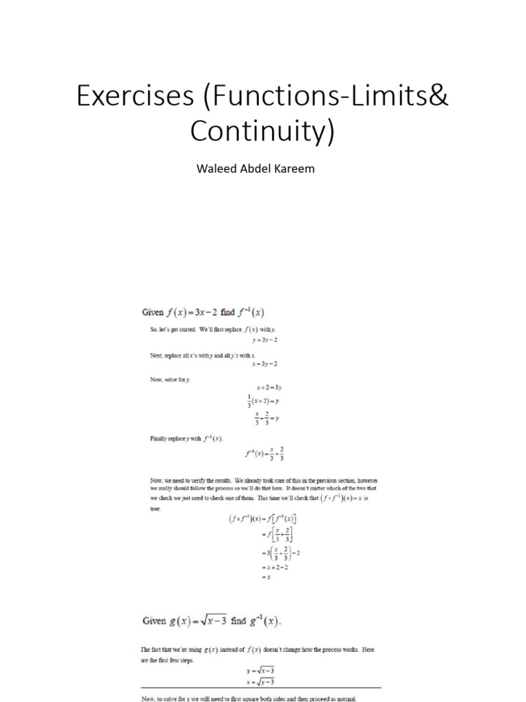 Functions Limits | PDF