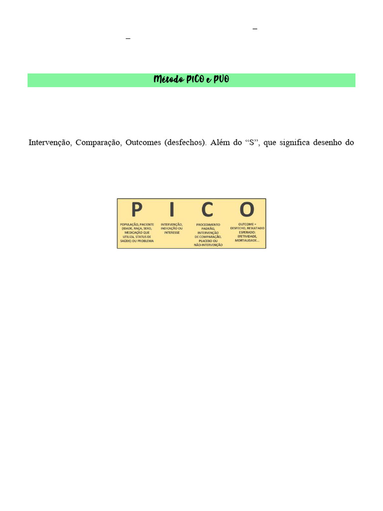 Método PICO e PVO | PDF
