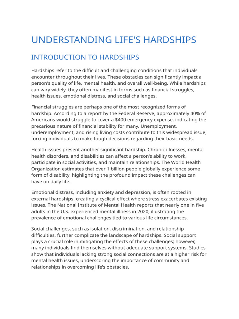 Understanding Life's Hardships | PDF