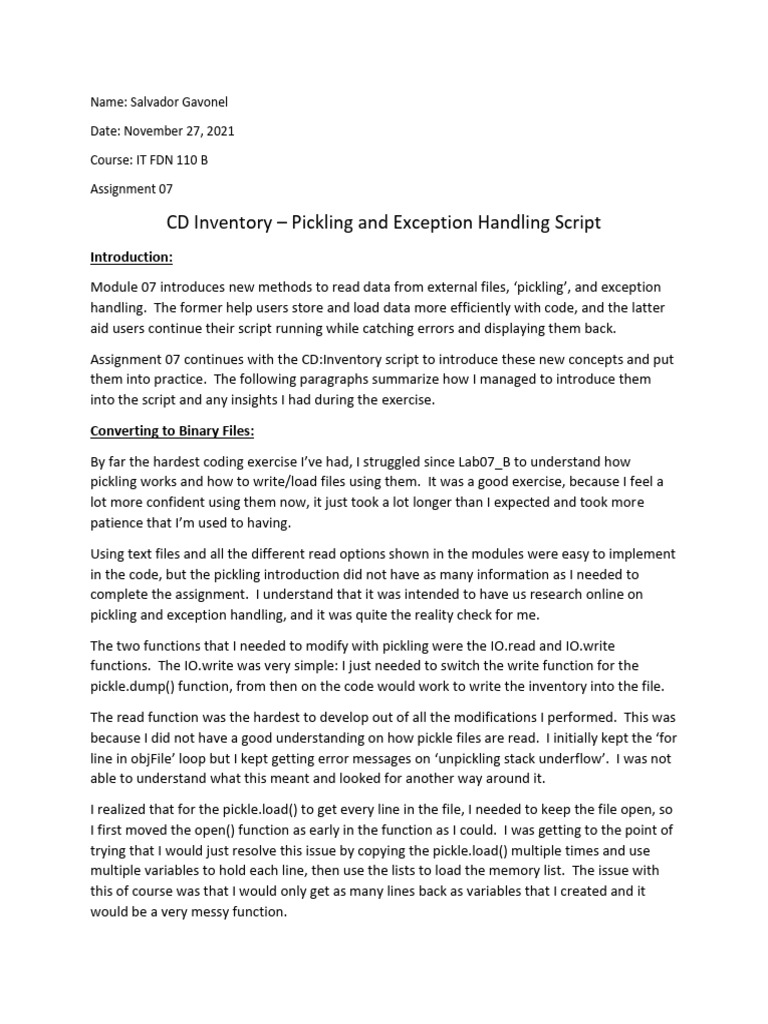 Assignment07 Writeup | PDF