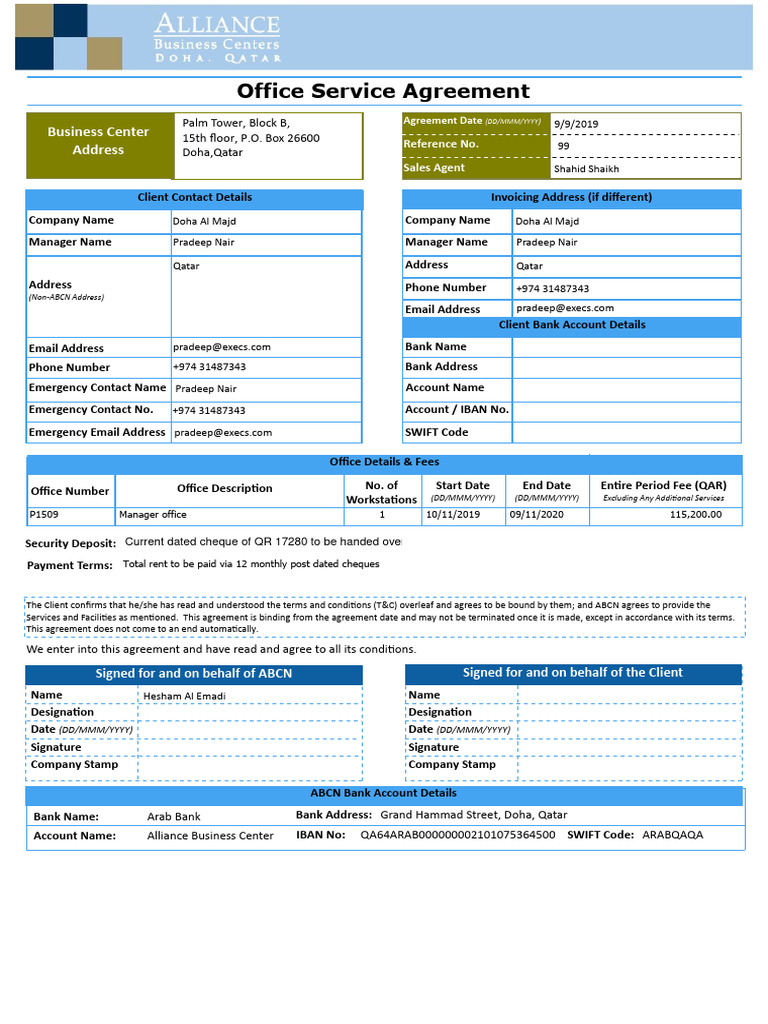 Doha Al Majd Agreement | PDF