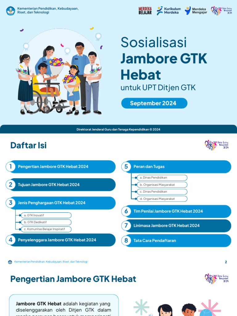 (DRAFT) Paparan Sosialisasi Jambore GTK Hebat 2024 - UPT GTK | PDF