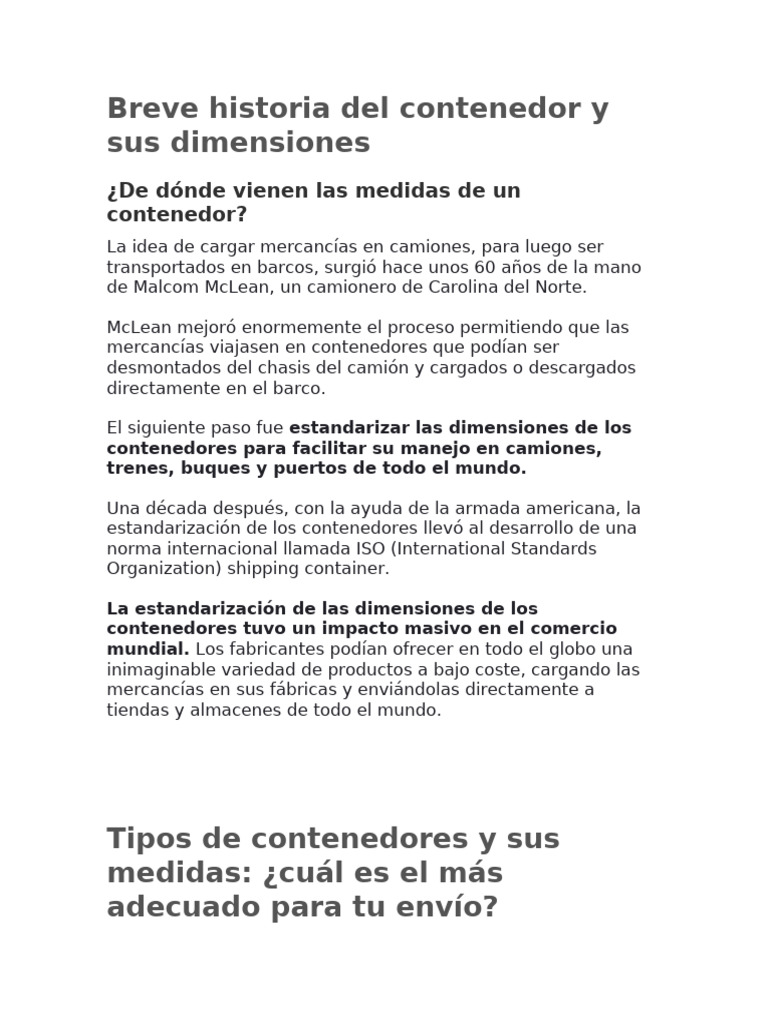 Tipos de Contenedores Maritimos | PDF