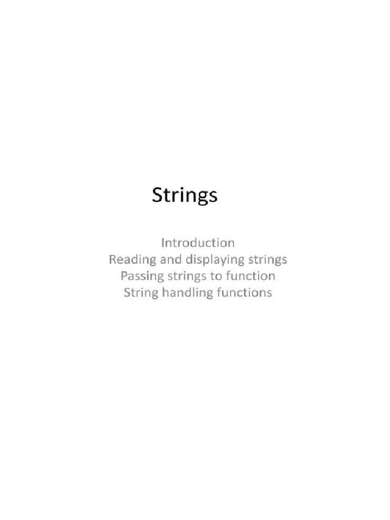 String in C | PDF