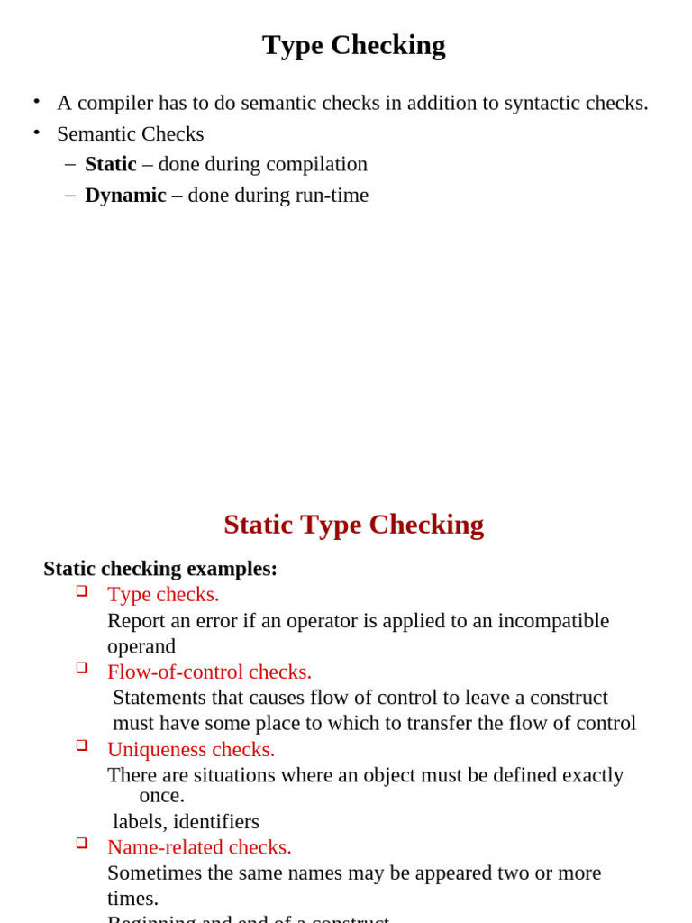 UNIT 3 Type Checking | PDF