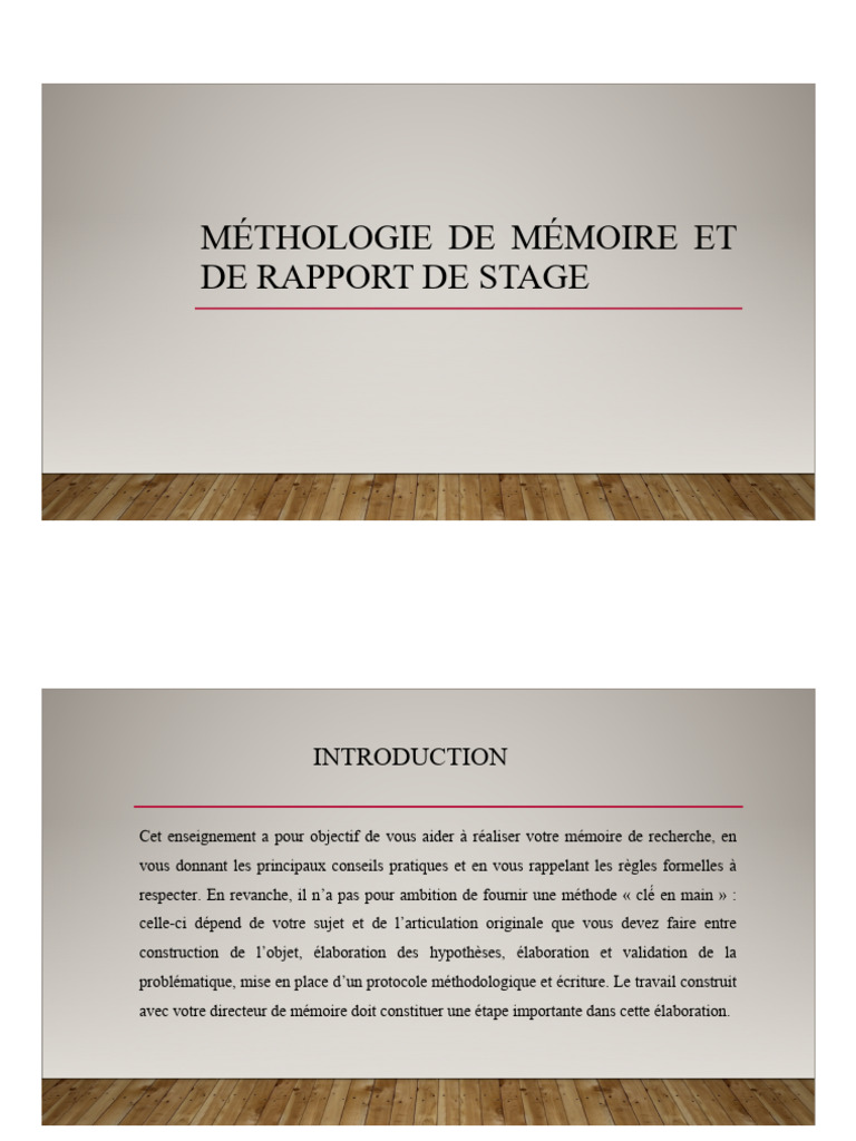 Mémoire Et Rapport | PDF