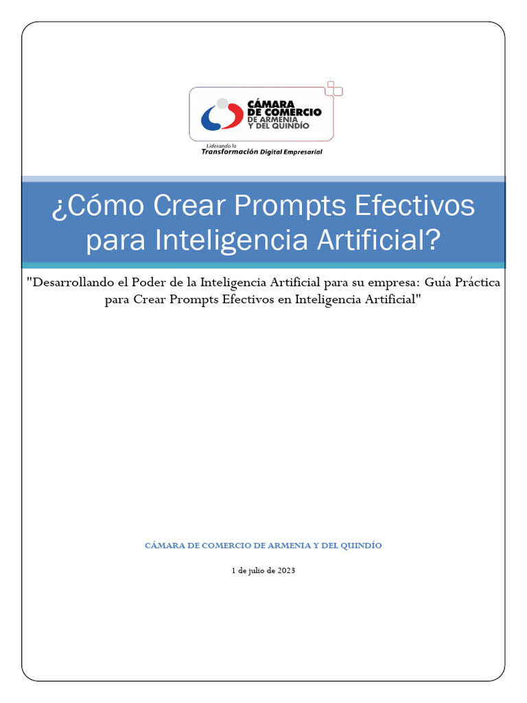 EBOOK Como Crear Prompts Efectivos IA | PDF