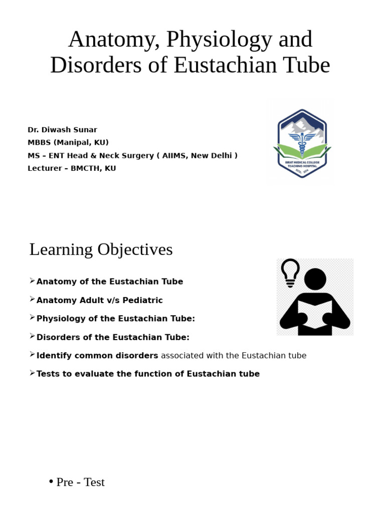 Eustachian Tube Anatomy and Disorders | PDF | Ear | Epithelium