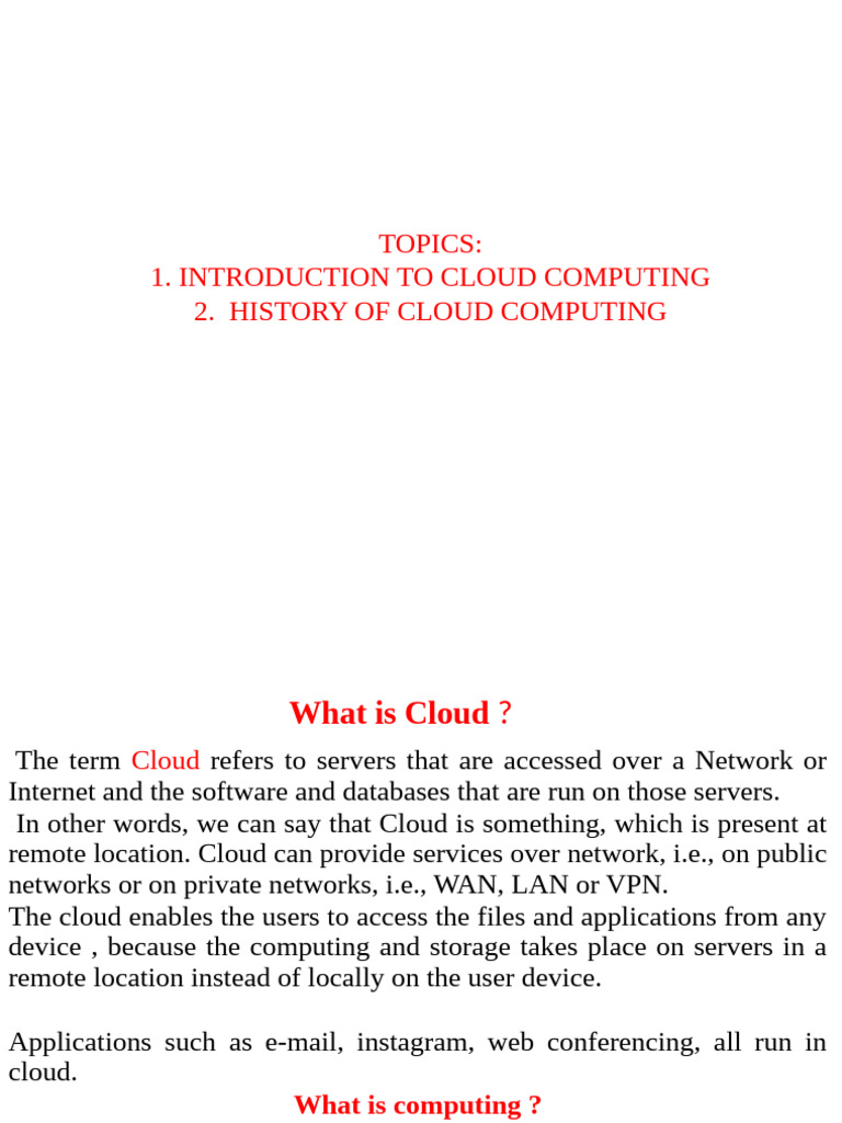 Introduction To Cloud | PDF