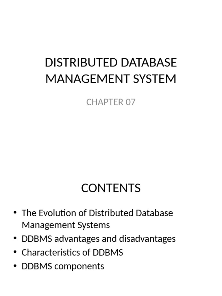 Chapter07 Distributed Database Management System Rob Coronel and Connoly | PDF
