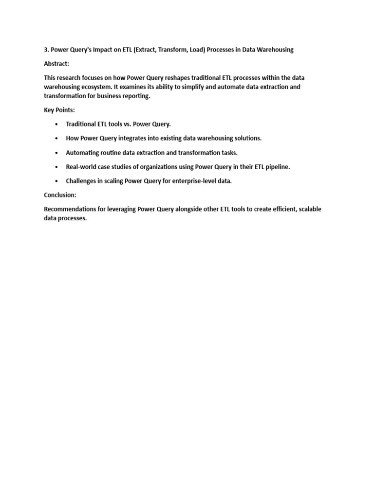 Power Query's Impact On ETL (Extract, Transform, Load) Processes in ...