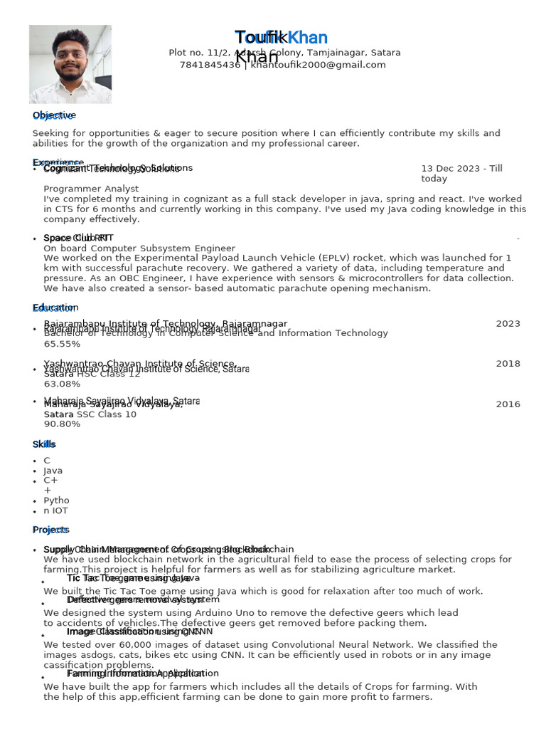 Toufik Resume | PDF