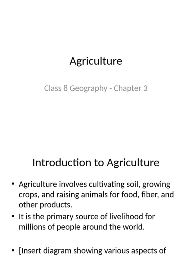 Agriculture Class 8 Geography | PDF