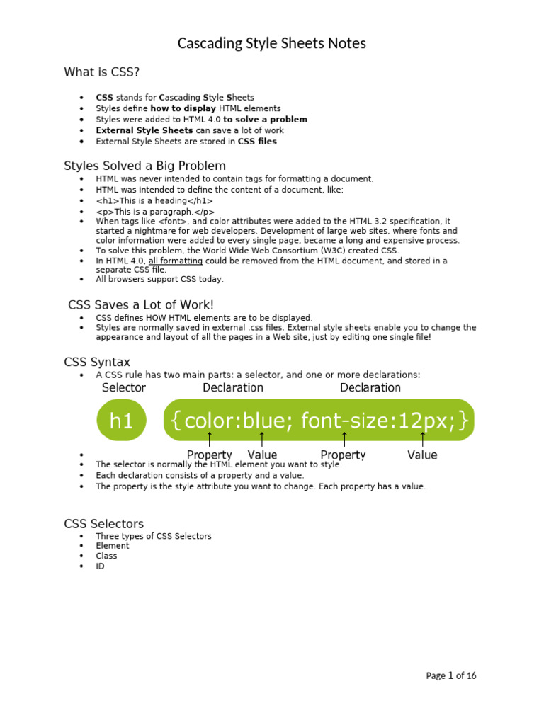 Css Note 1 | PDF