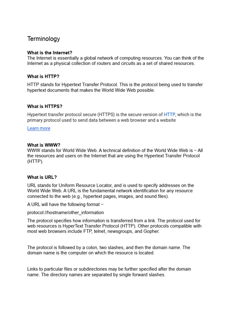 HTML Terminology | PDF