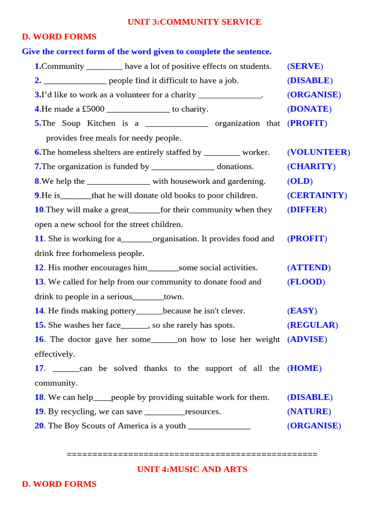 U3 U4 Word Form | PDF