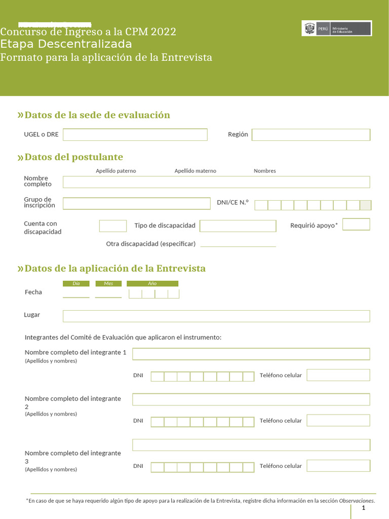 11673395594formato para Aplicaci N Entrevista | PDF