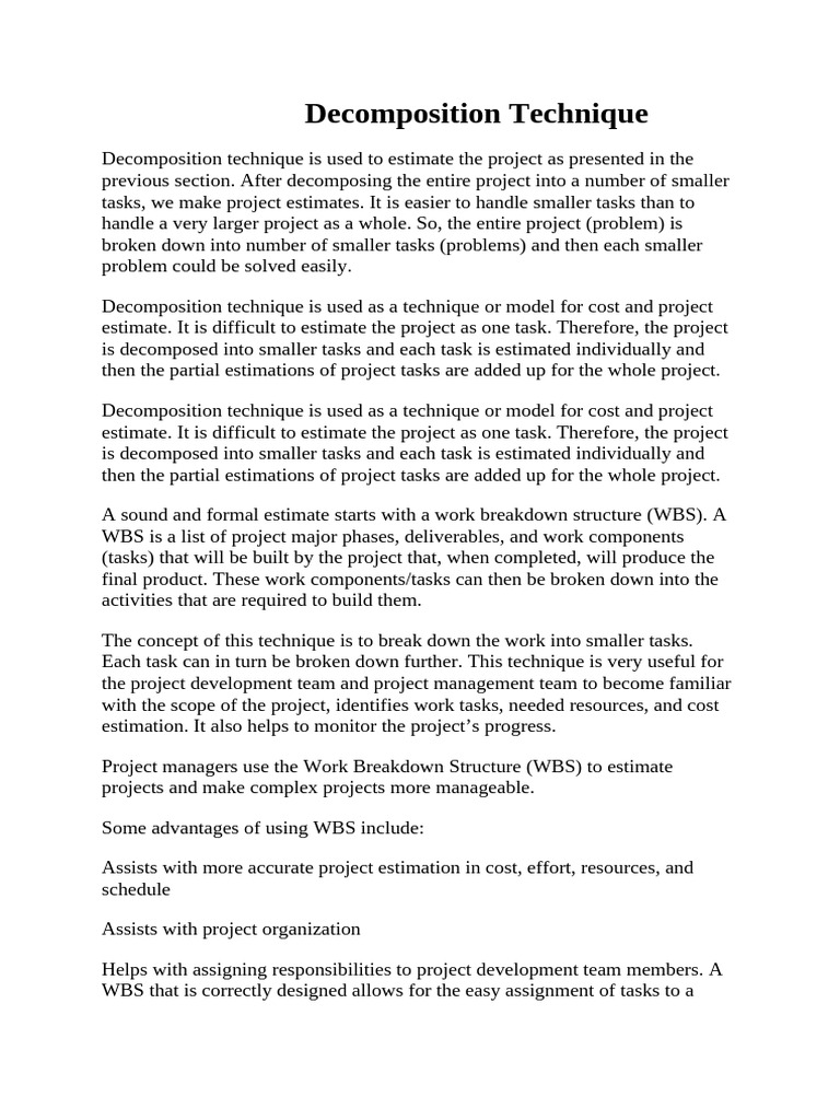 Decomposition Technique | PDF