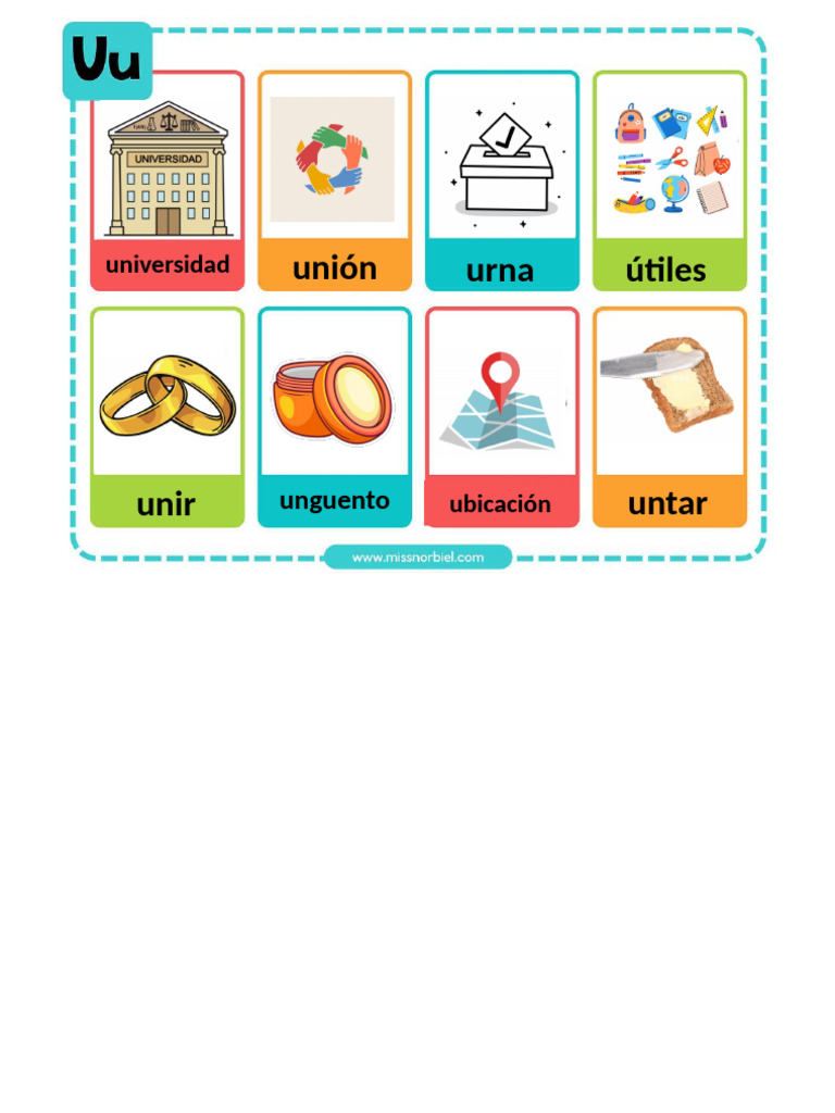Palabras e Imagenes Con U | PDF