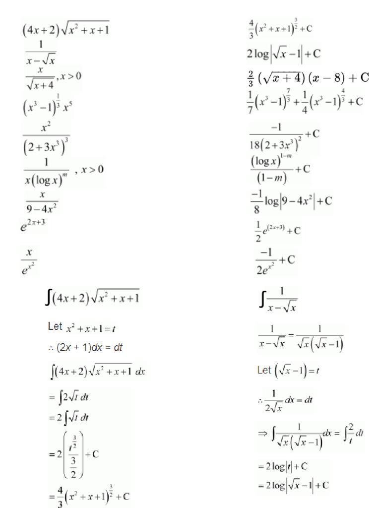 Integral Solved Examples | PDF