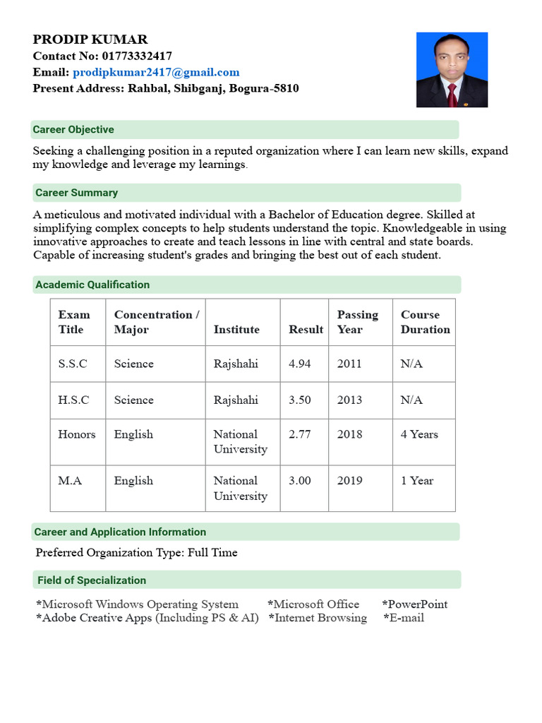 Prodip Kumar C V | PDF