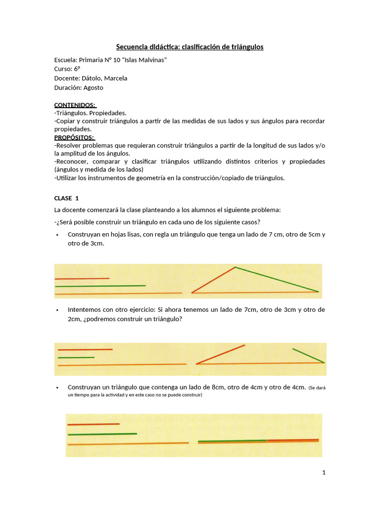 Secuencia Didactica Geometria 6to | PDF
