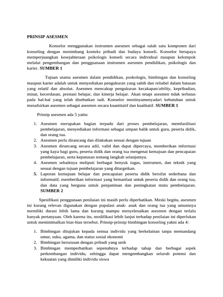 Prinsip Asesmen | PDF