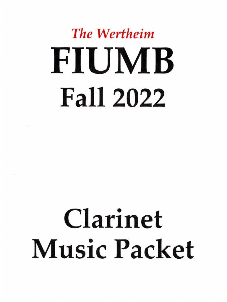 Clarinet Music Packet Fall 2022 1 | PDF