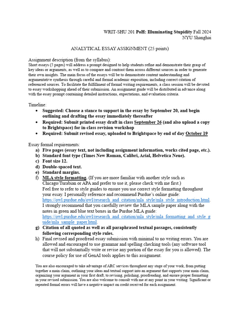 Analytical Essay Guide | PDF