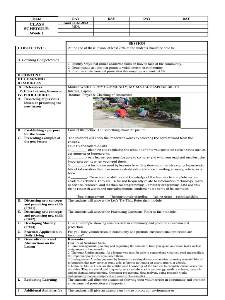 DLL 4th Quarter HG 8 Week 1 | PDF