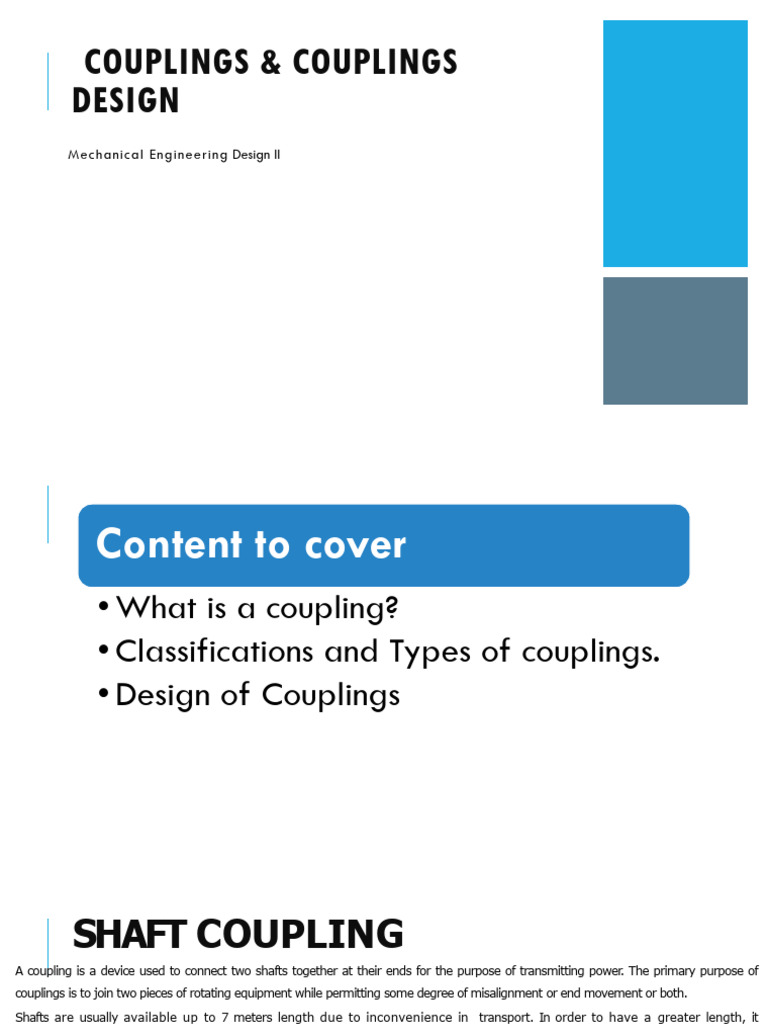 Couplings and Design of The Couplings (Lecture Notes) | PDF