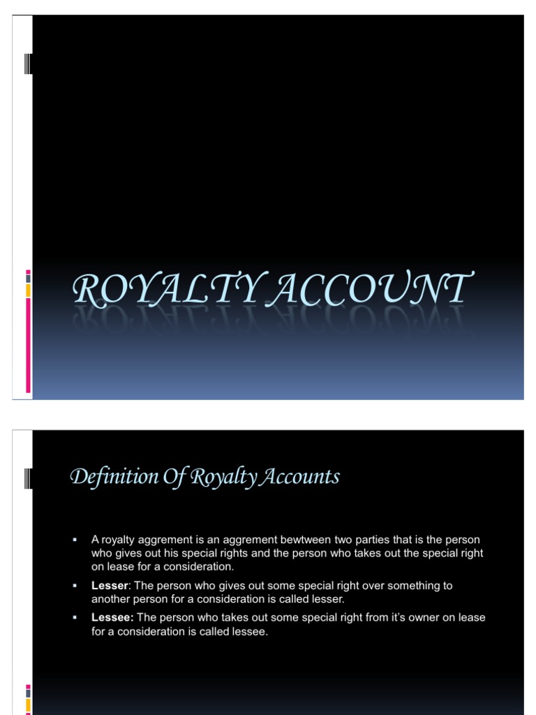 Royalty Account | PDF | Royalty Payment | Lease