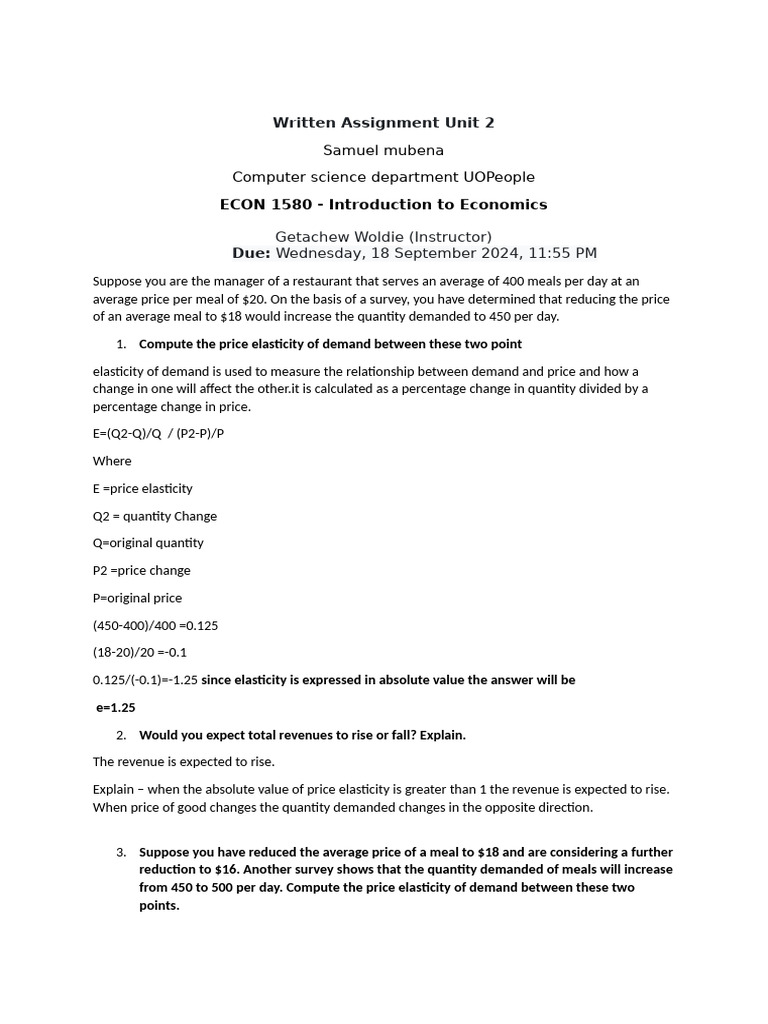 Written Assignment Unit 2 | PDF