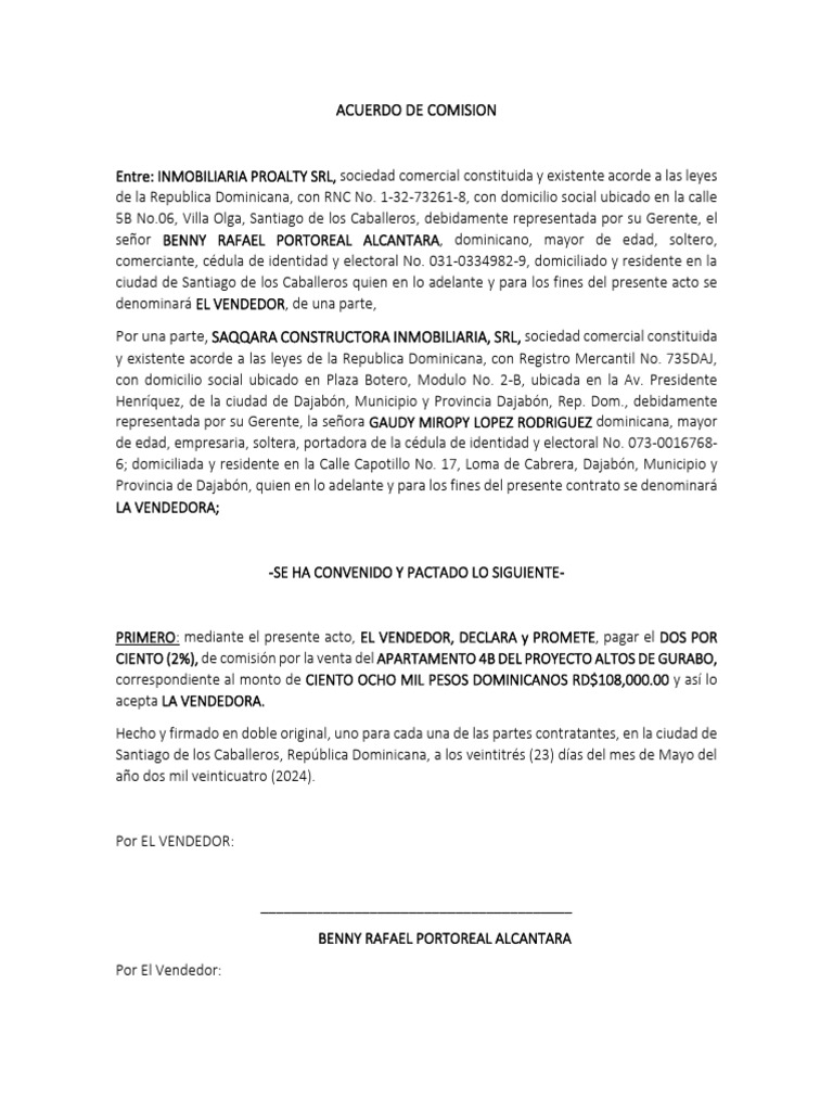 Acuerdo de Comision Altos de Gurabo | PDF