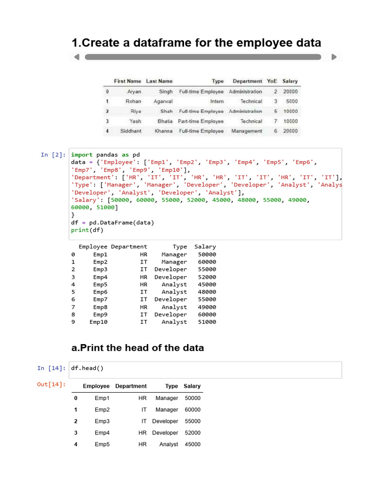 Pandas Questions - Jupyter Notebook | PDF