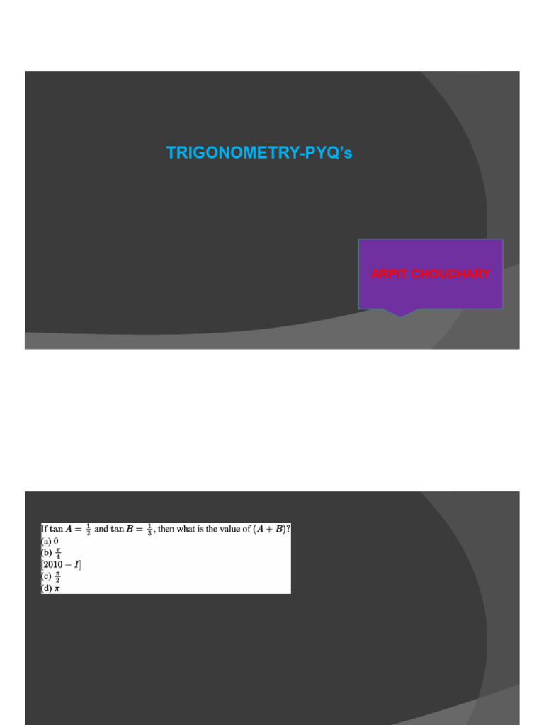 Trigo - Pyq's | PDF