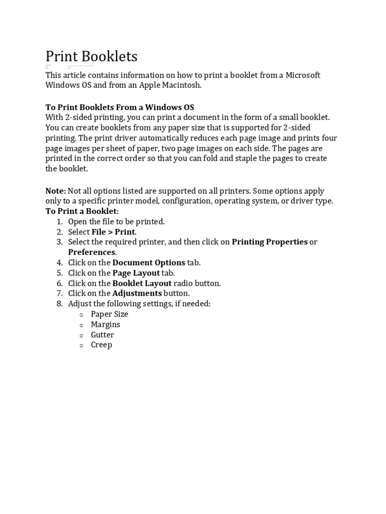 Xerox C60 - C70 - C80 Printing Booklets | PDF | Printer (Computing) | Software