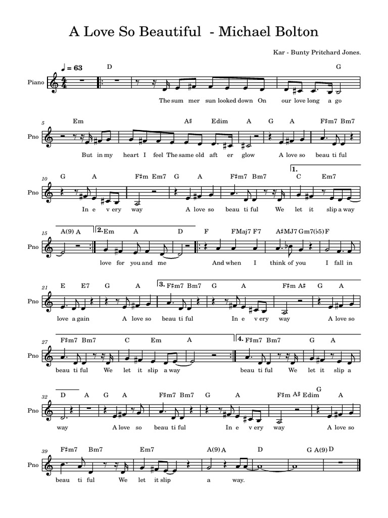 A Love So Beautiful - Michael Bolton - FINAL | PDF