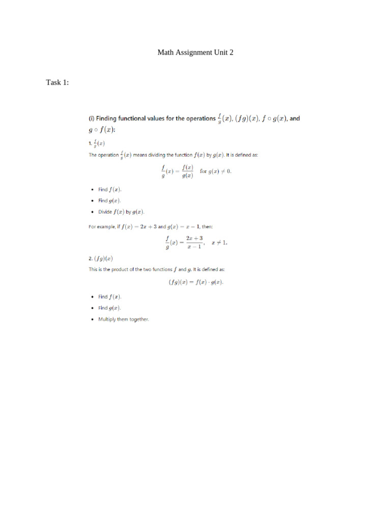 Math Assignment Unit 2 | PDF