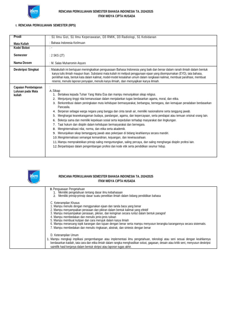 RPS 2024 2025 | PDF | Indonesia