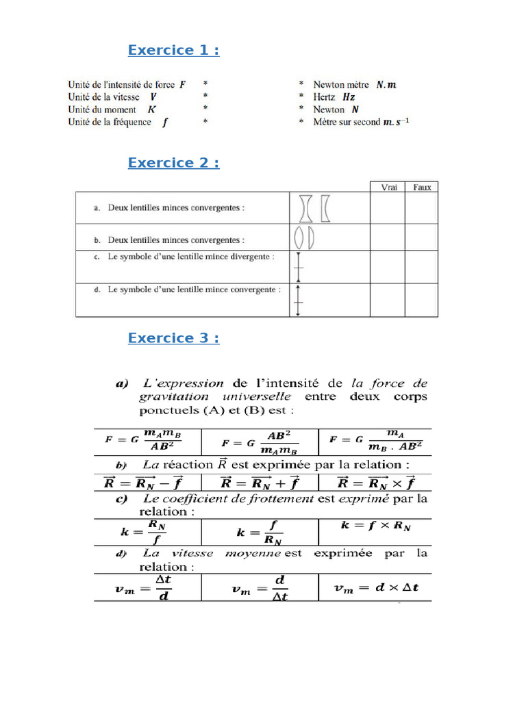 Exercice 1 | PDF