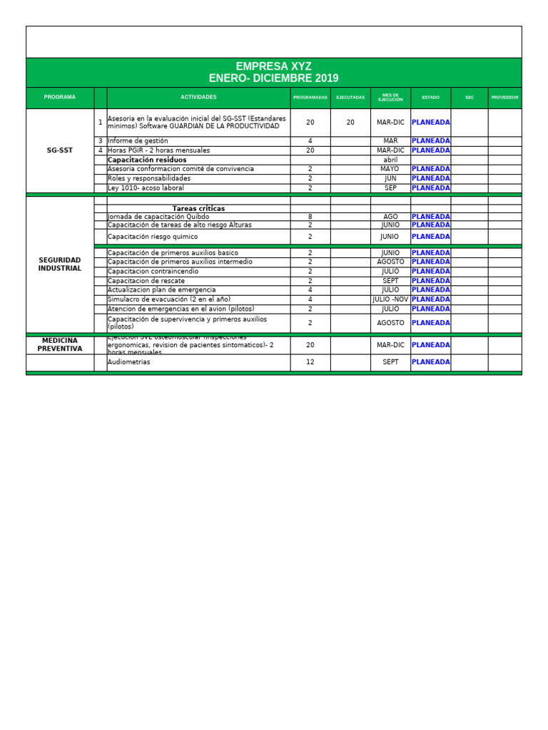 Cronograma De Capacitaciones Pdf